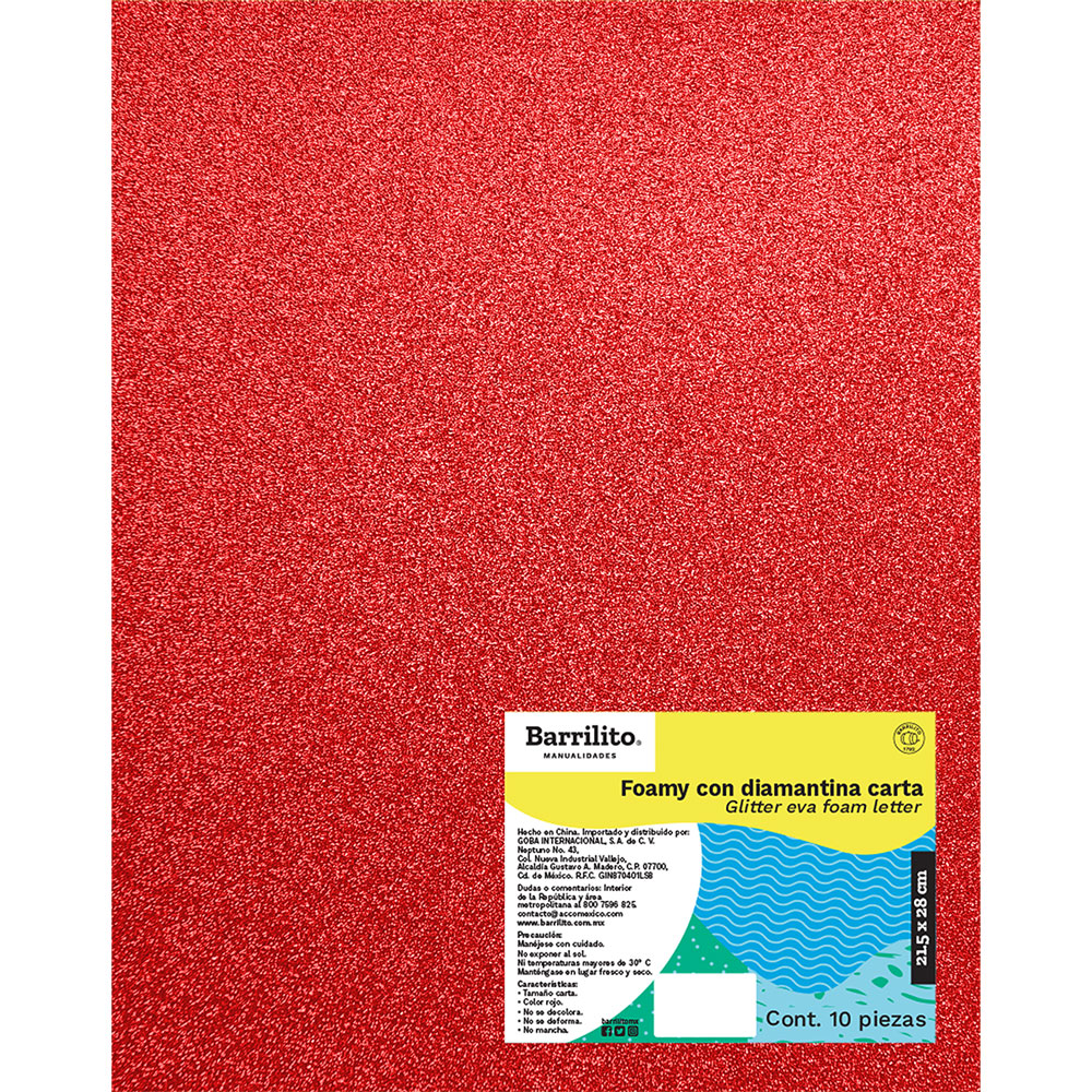 Fomi Carta Diamantado Con 10 Hojas Barrilito Rojo