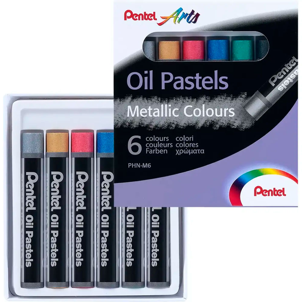 Gises Pastel Grasos Metálicos 6piezas | Lumen