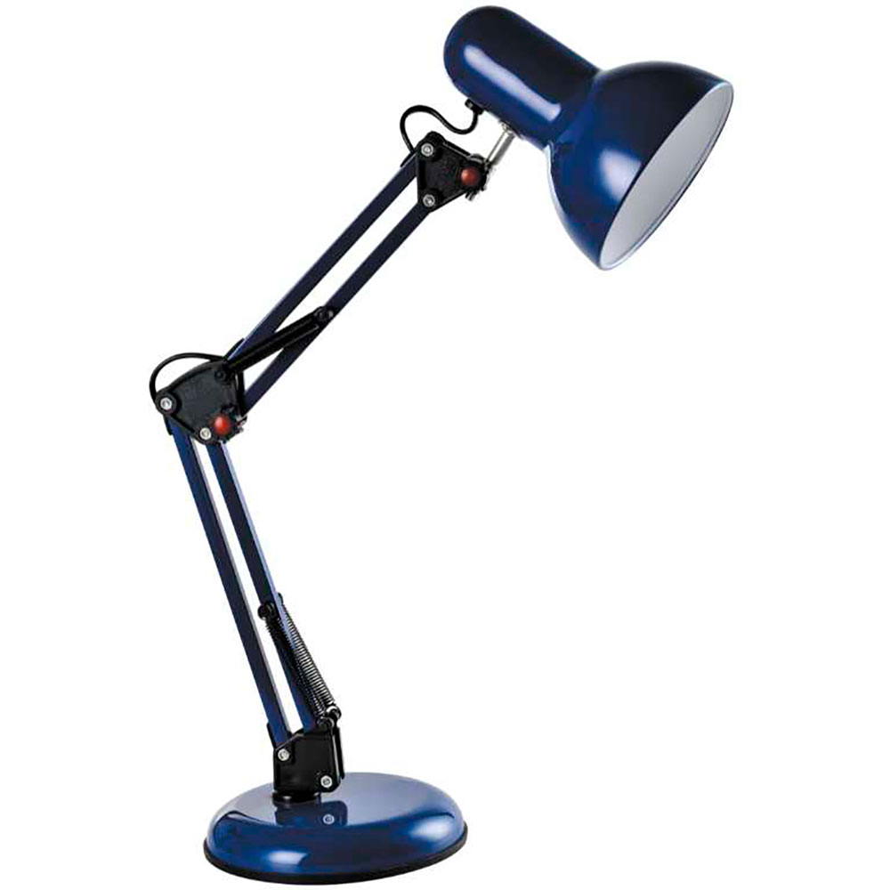 Lámpara de Escritorio Aries Azul con Brazo Flexible | Papelería Lumen