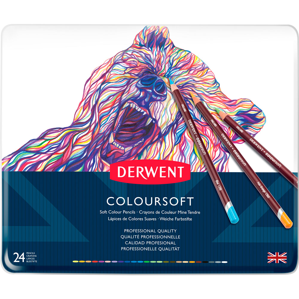 LÁPICES DE COLORES DERWENT COLOURSOFT CON 24 | Derwent | Arte y diseño ...