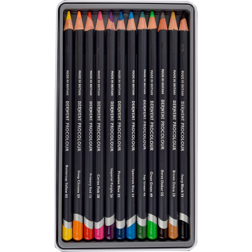 Lápices De Colores Derwent Procolour Estuchecon 12 Papelería Lumen