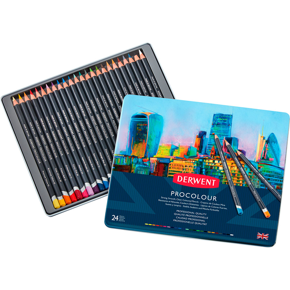 Lápices De Colores Derwent Procolour Estuchecon 24 Papelería Lumen