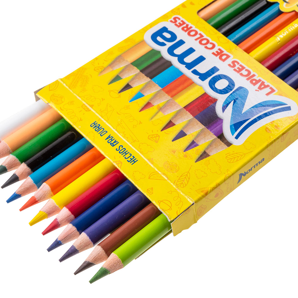 LÁPICES DE COLORES NORMA 547072 LARGOS CON 12 | Norma | Escolar ...