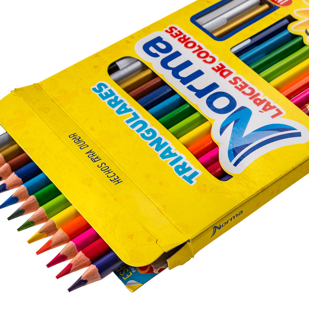 LÁPICES DE COLORES NORMA 550077 TRIANGULARES 4 MM CON 12 | Norma ...