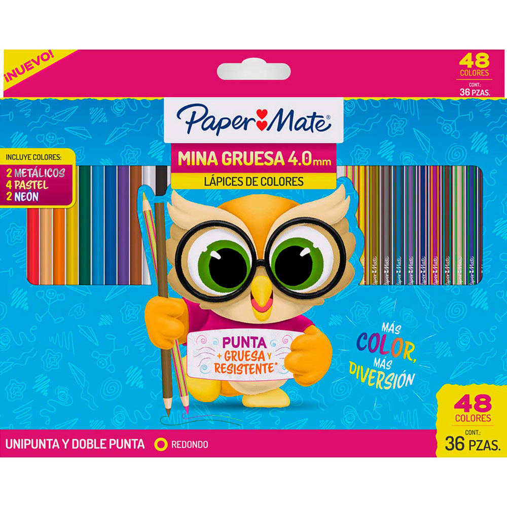 Lápices de Colores Paper Mate Paquete de 36 con 48 Colores | Papelería ...