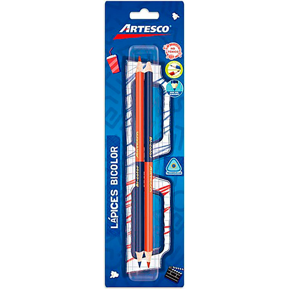 Lápiz Checador Artesco Bicolor Triangular Con 2 Piezas | Lumen
