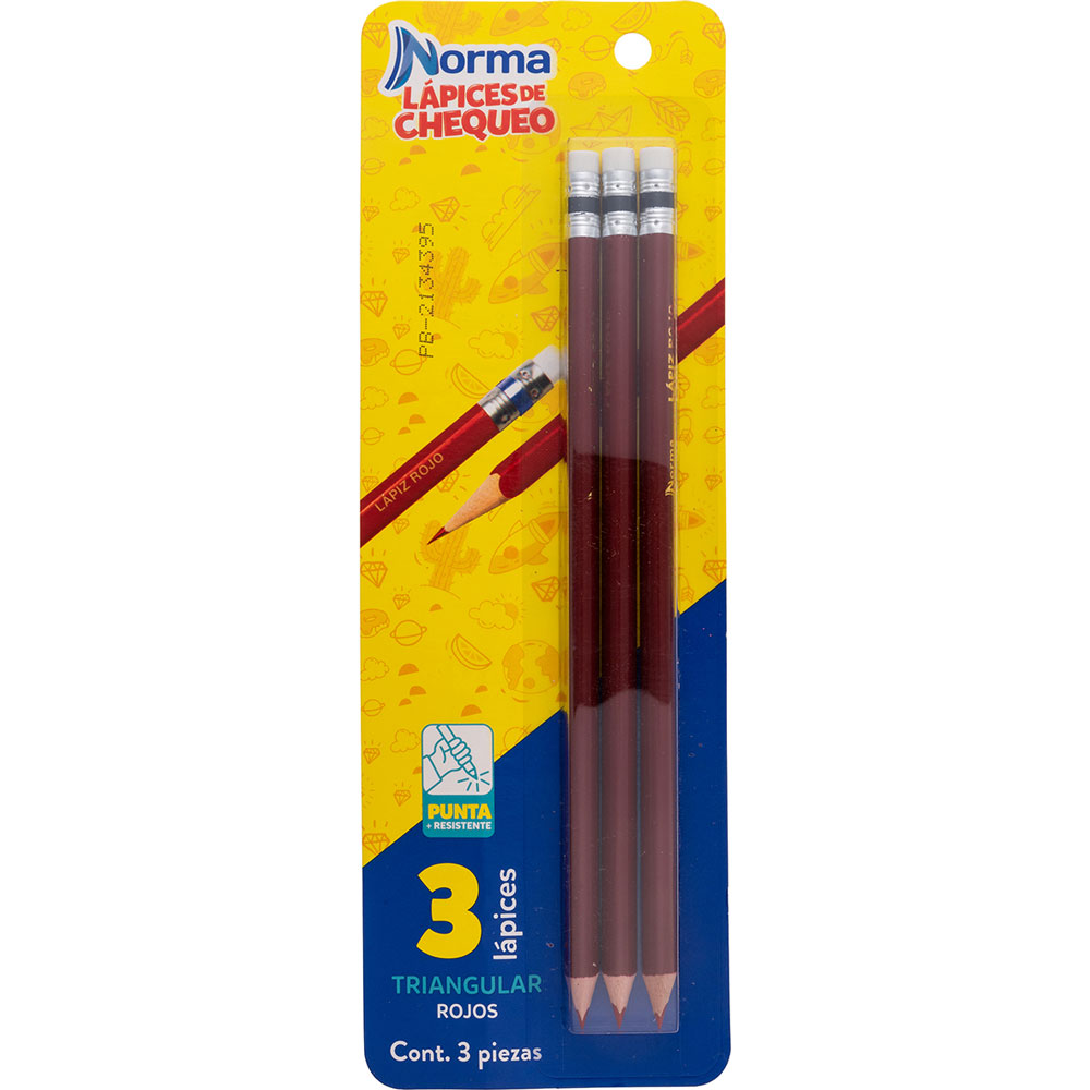 Lápiz Checador Norma Triangular Blíster Con 3 | Lumen