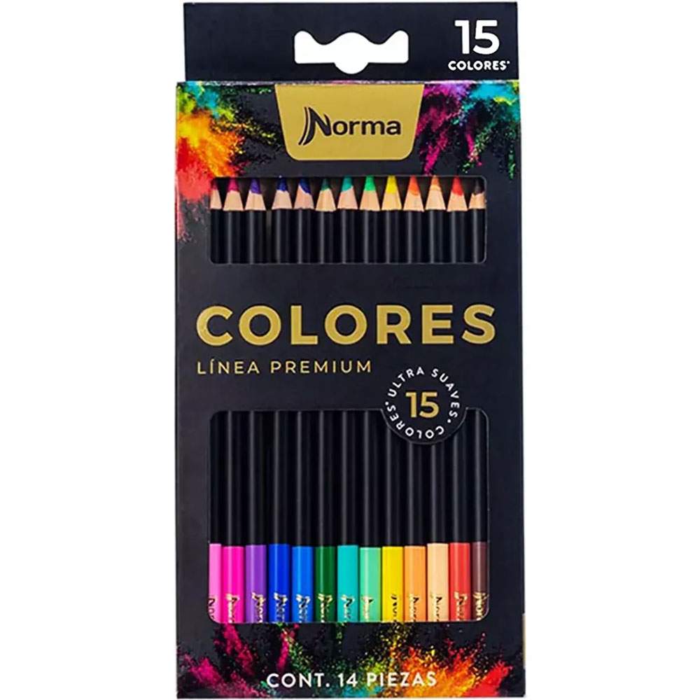 Lápiz Color Negro Norma Premium 4Mm con 15 Lápices | Lumen
