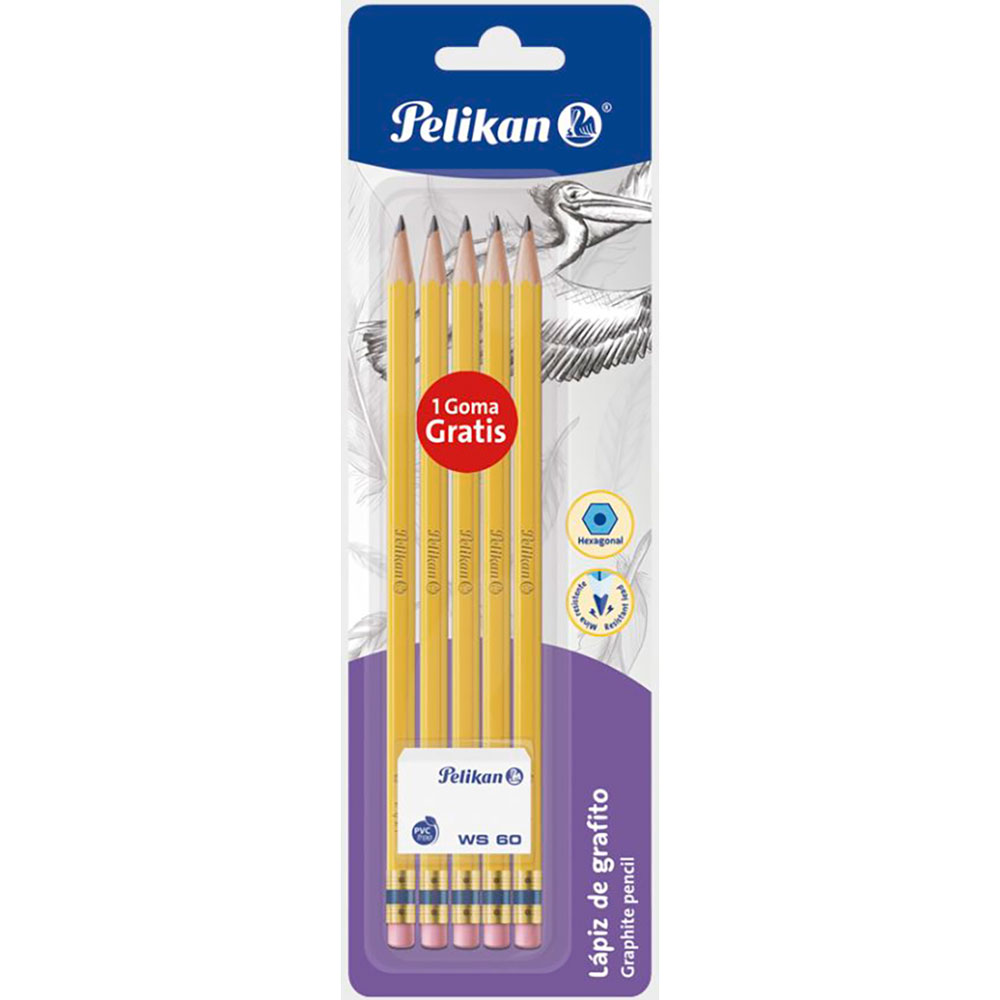 Lapiz Escolar Pelikan Hexagonal 2 Con 5 Piezas | Lumen