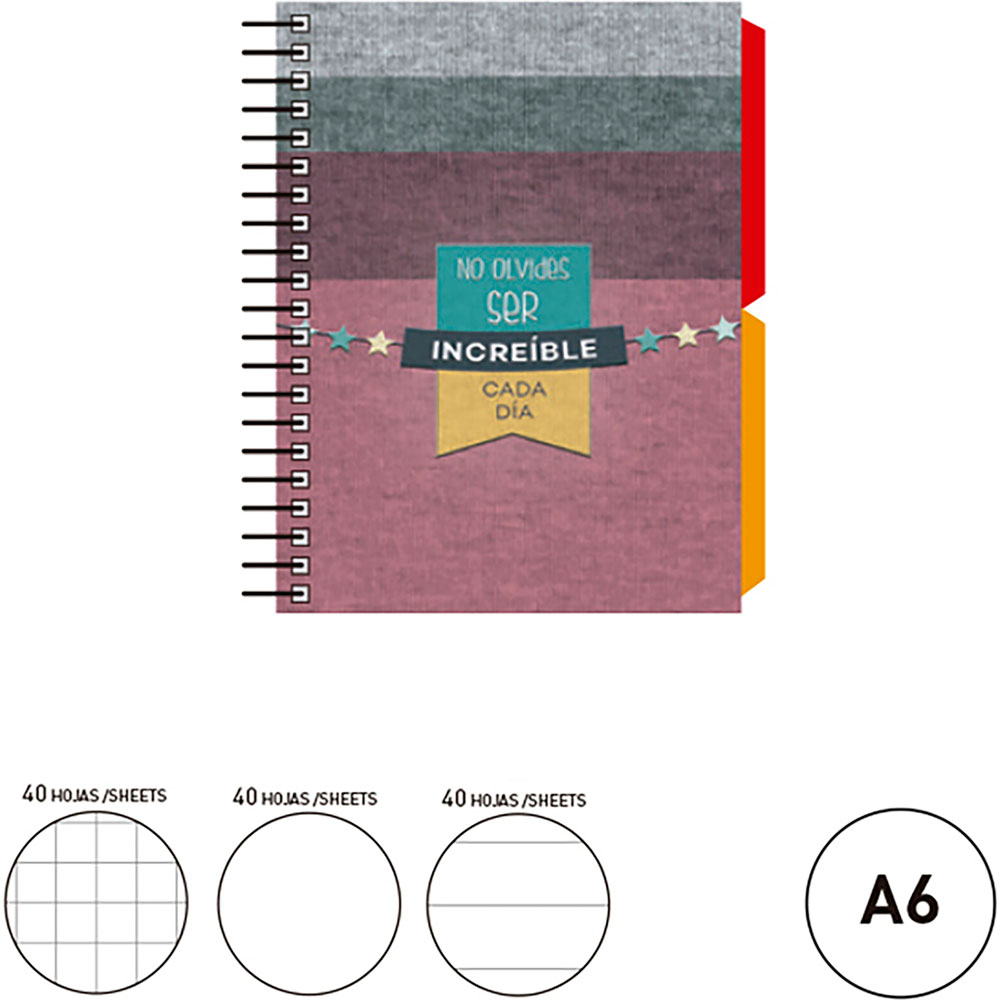 libreta apuntes Senfort Be Posit Inc book mix 120 hojas 2° Sep