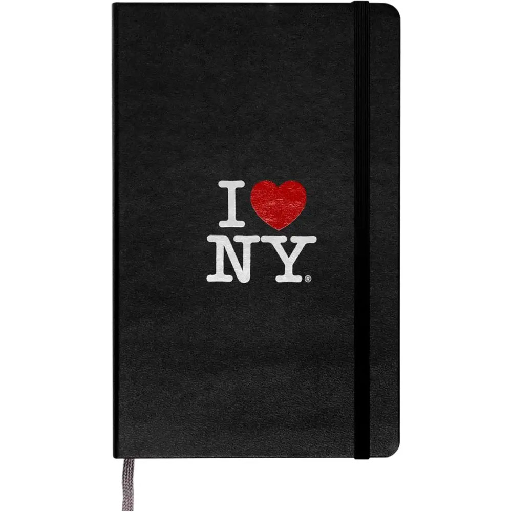 Libreta Mlk 13x21cm I Love Ny hoja Blanca pasta dura negro | Lumen