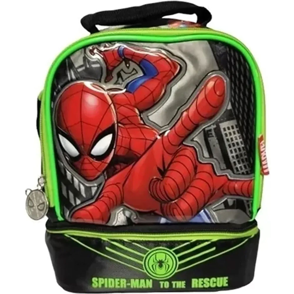 Lonchera Escolar Ruz Marvel Spider-Man Negro/Verde | Papelería Lumen
