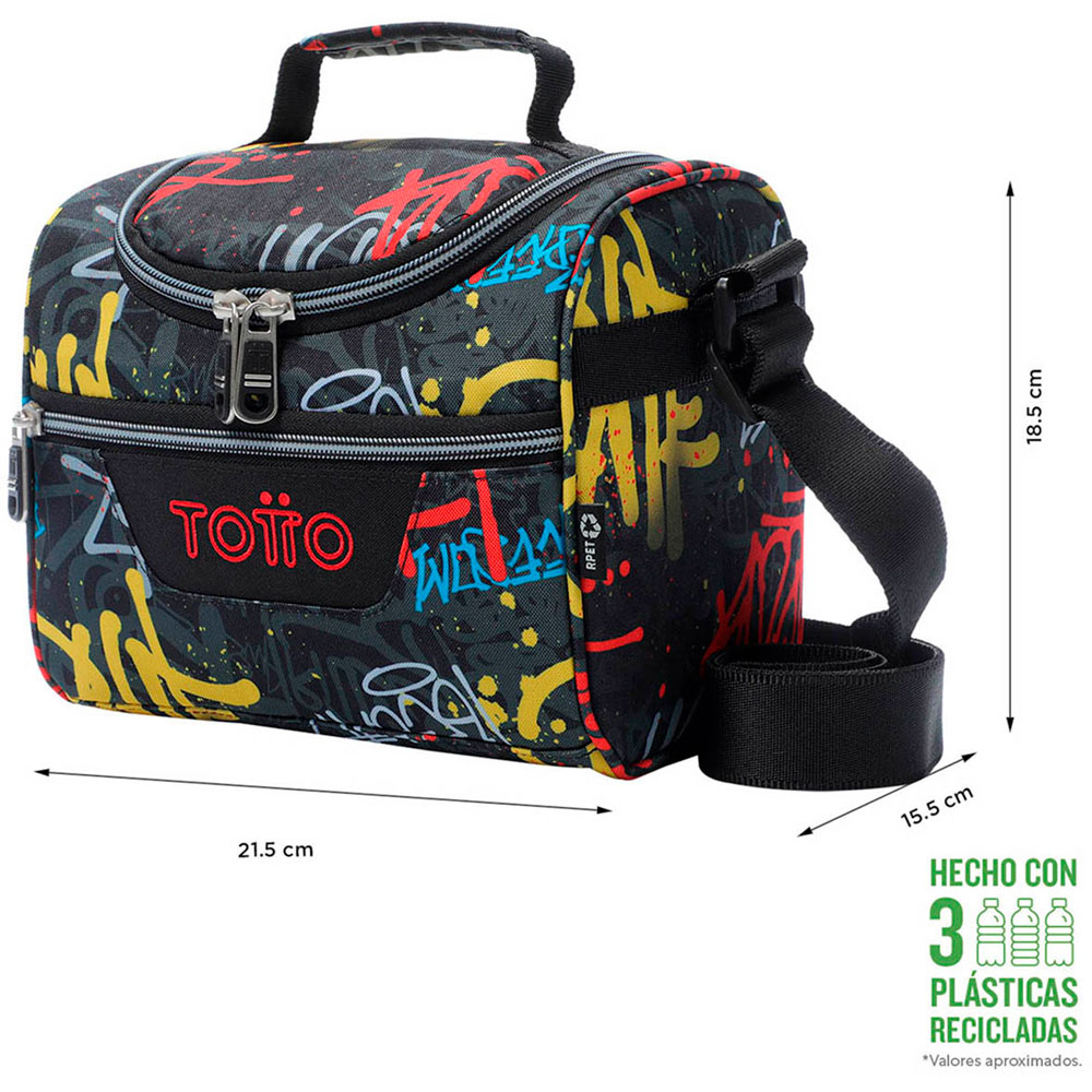 Lonchera escolar Totto Pizarra 6Cs multicolor