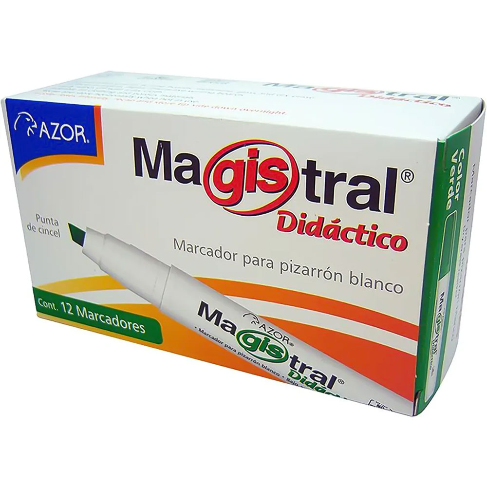 Marcador Magistral Didáctico Paquete 12 unidades verde