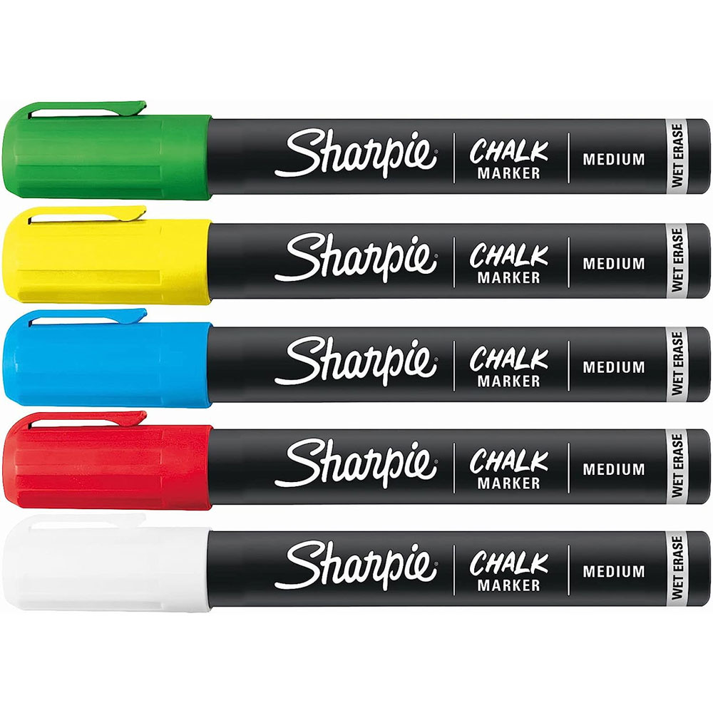 Marcador para pizarrón Sharpie Chalk tiza liquida punta bala con 5 ...