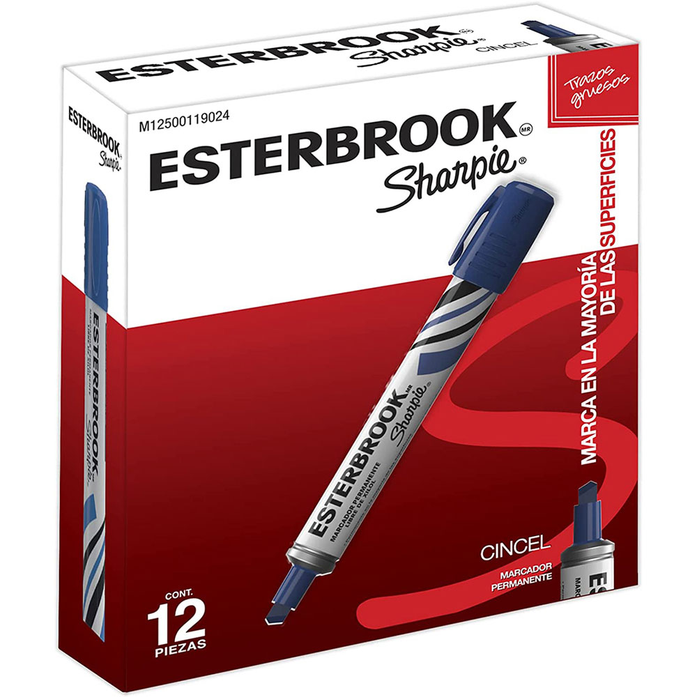 Marcador Permanente Sharpie Esterbrook Con 12,Azul | Lumen