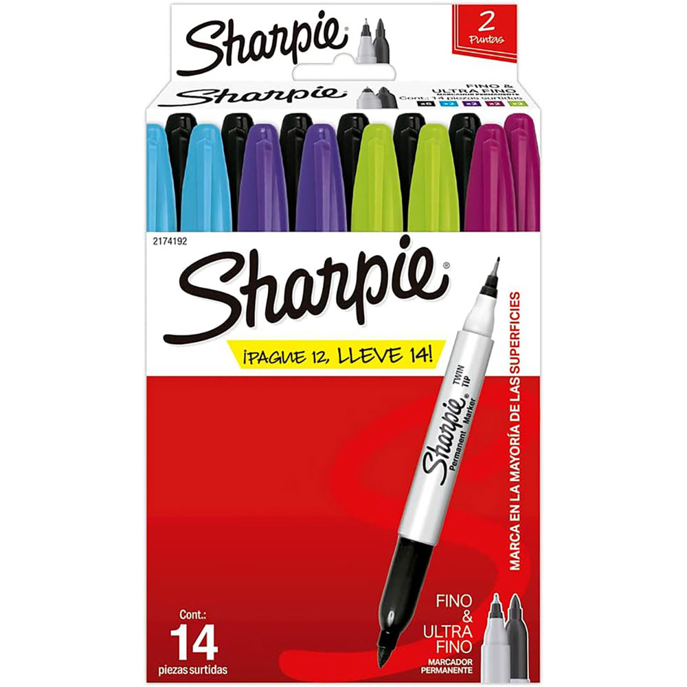 Marcador Permanente Sharpie Twin Con 14 Piezas Surtido | Lumen