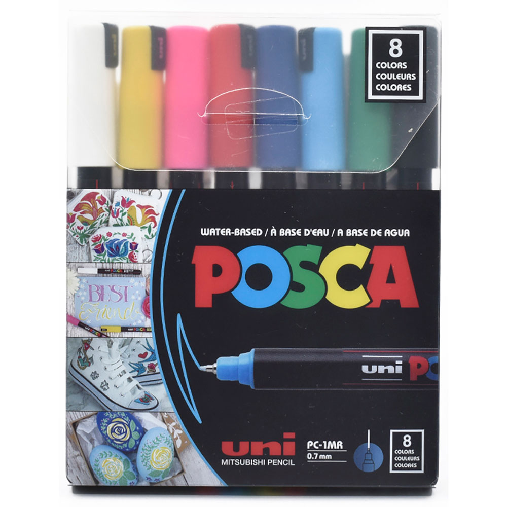 Marcador Posca PC1M 0.7 MM para Dibujo 8 piezas | Papelería Lumen