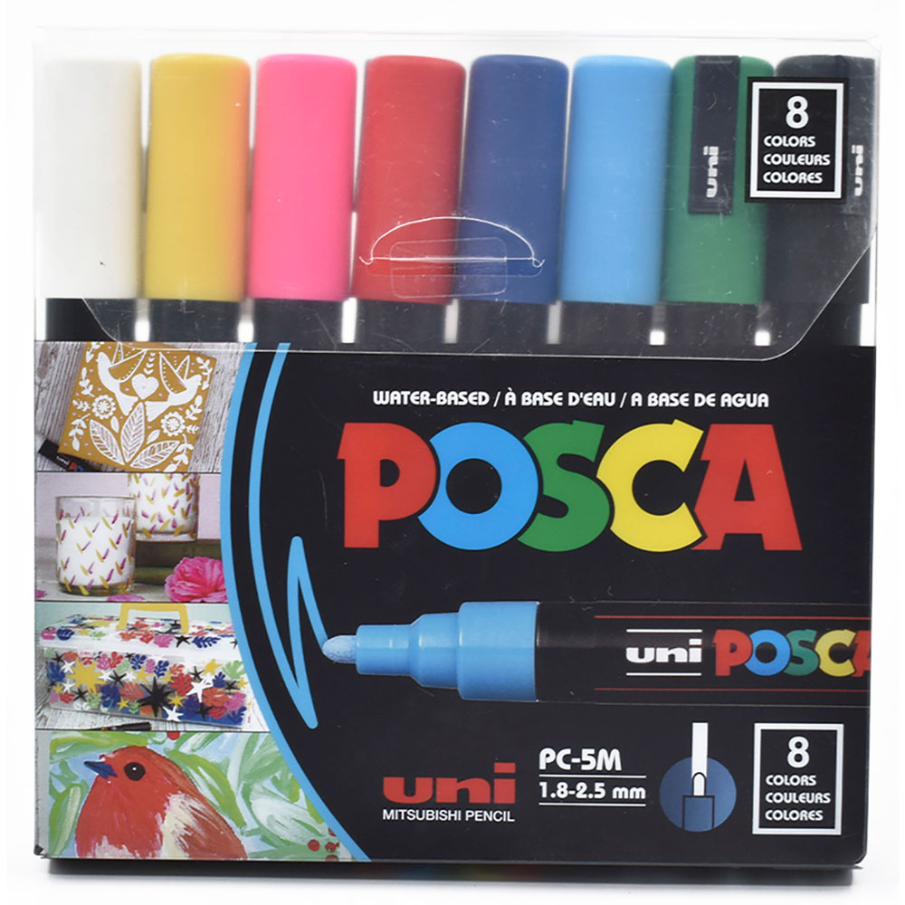 Marcador Para Dibujo Posca 1.8-2.5 MM Básico 8Pz | Papelería Lumen
