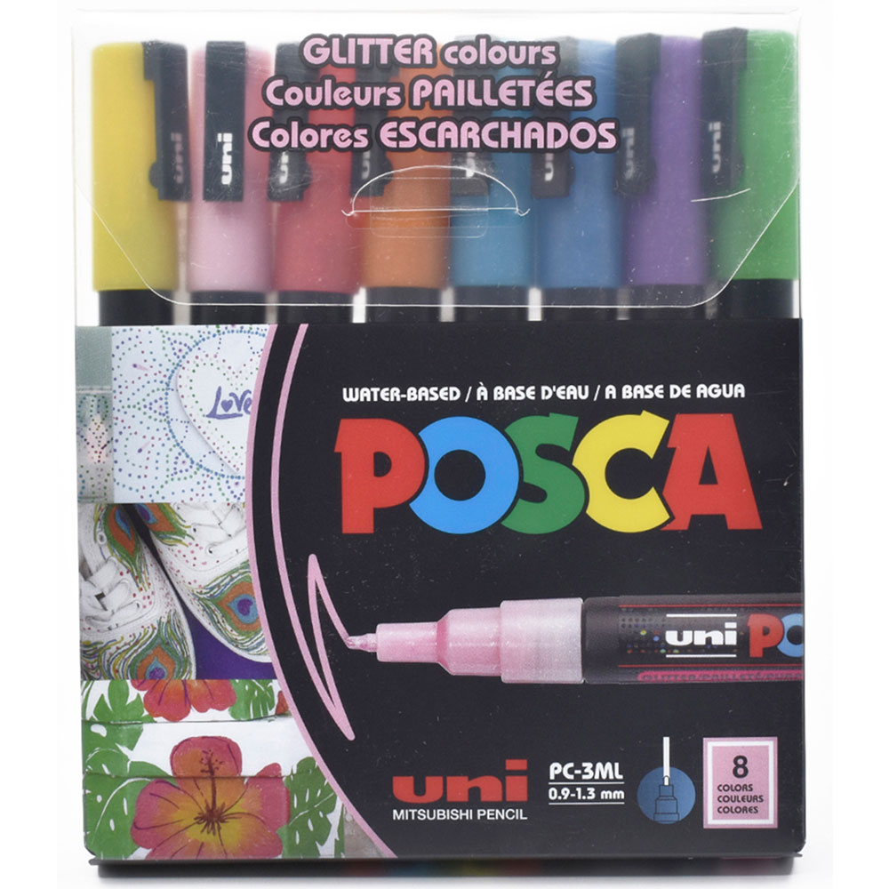 Marcador Para Dibujo Posca 0.9-1.3 MM Glitter 8Pz | Papelería Lumen