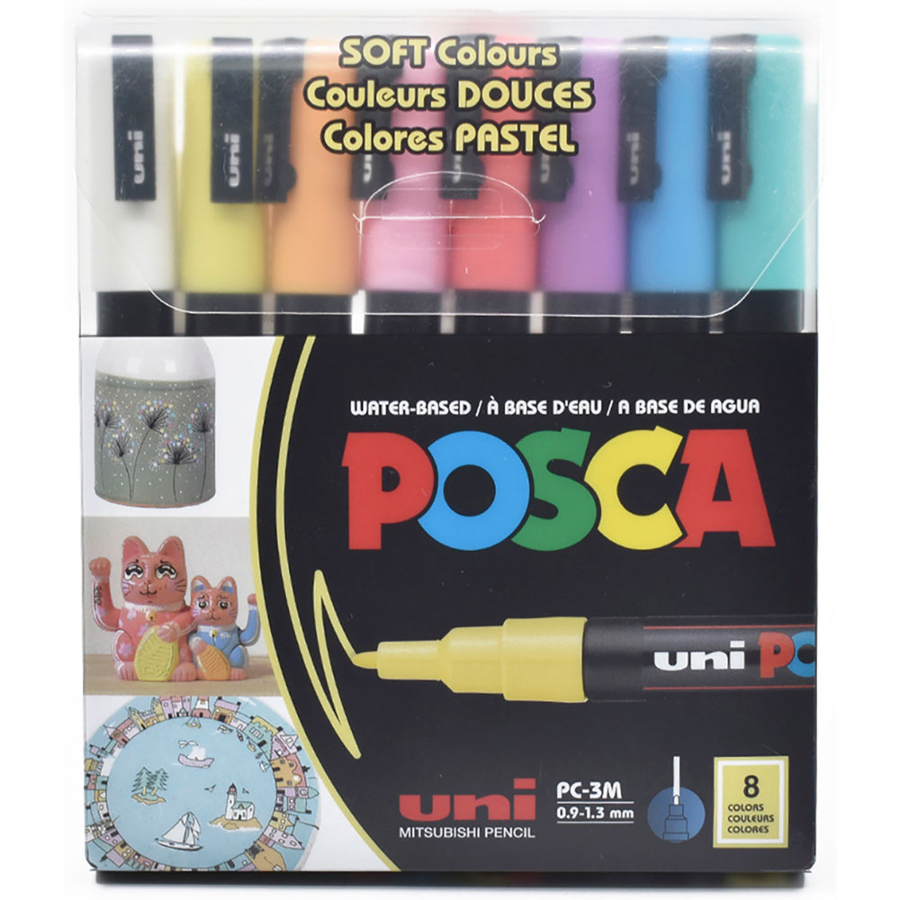 Marcador Para Dibujo Posca 0.9-1.3 MM Pastel 8Pz | Papelería Lumen