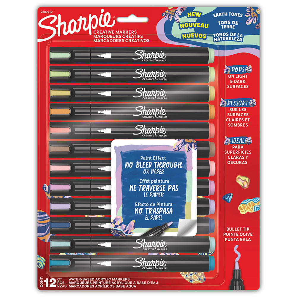 Marcadores Acrílicos Sharpie Punta Bala Tonos Naturaleza 12 Piezas ...