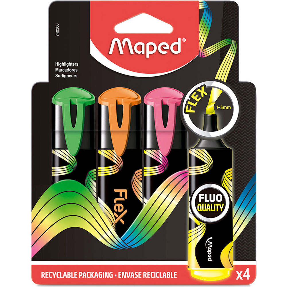 Marcatexto Maped 740300 Flex Blister Con 4 | Lumen
