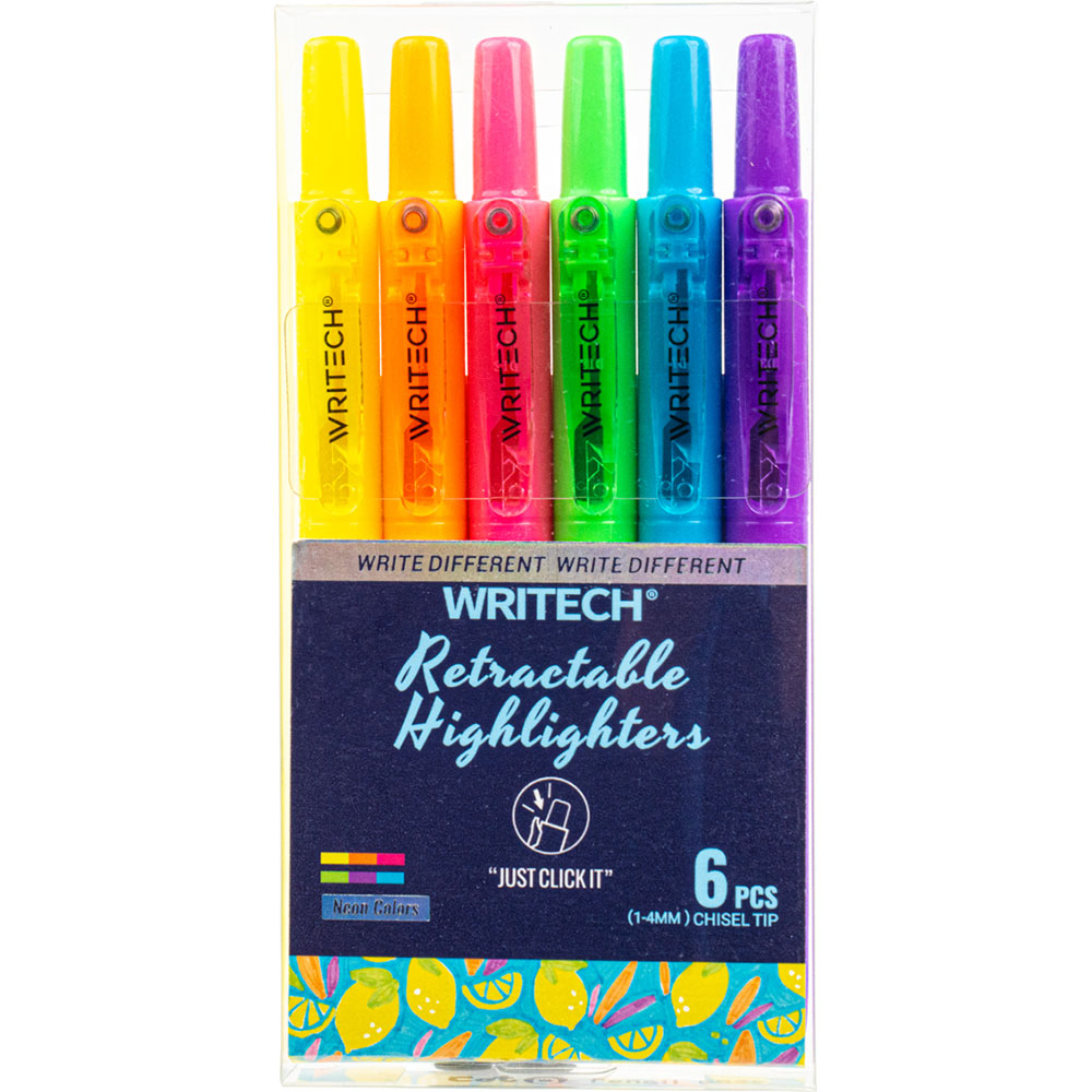 Marcatextos Writech Retractil Cincel con 6 Neon