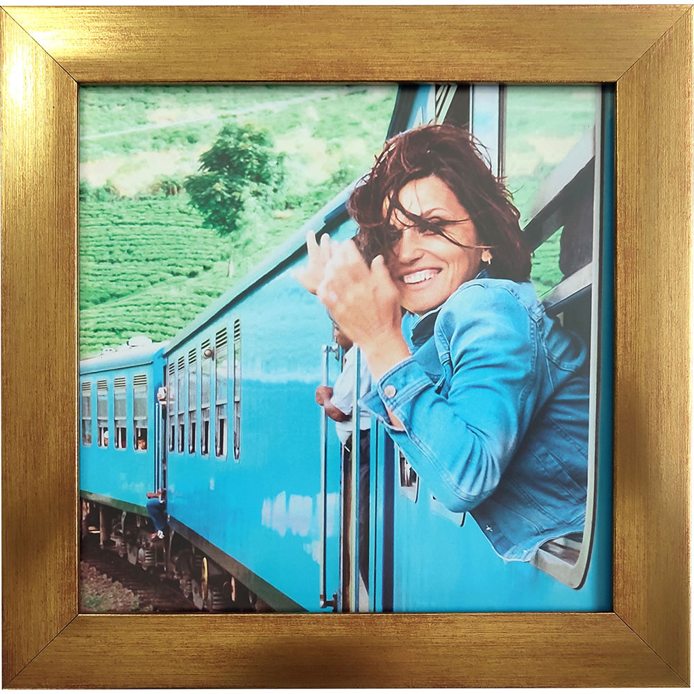 Marco Triangulo Azul Nia-04 Oro 20X20Cm | Lumen