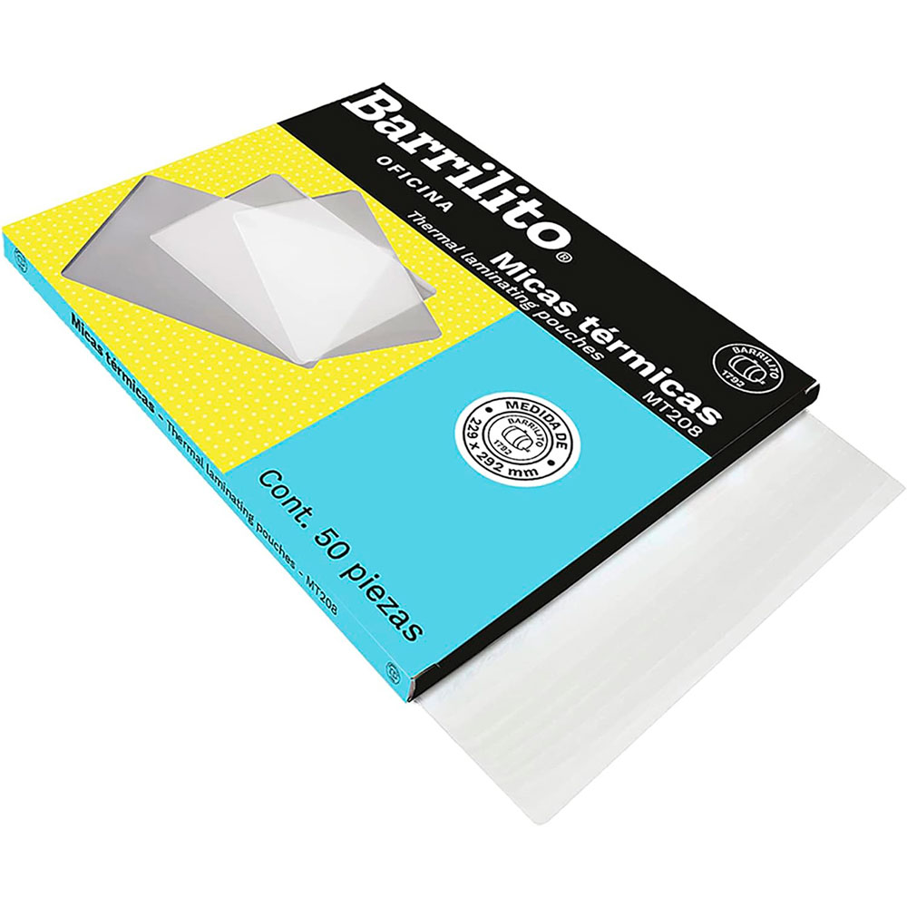 Mica termica Barrilito 22.9x29.2cm 8 mls con 50 piezas | Papelería Lumen