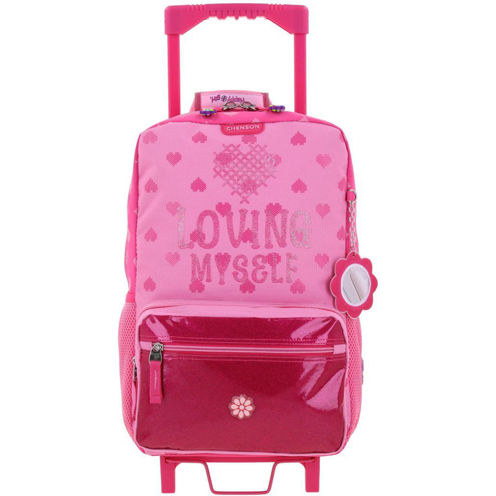 Mochila escolar Chenson Kit Happy Girl Flov con Ruedas rosa