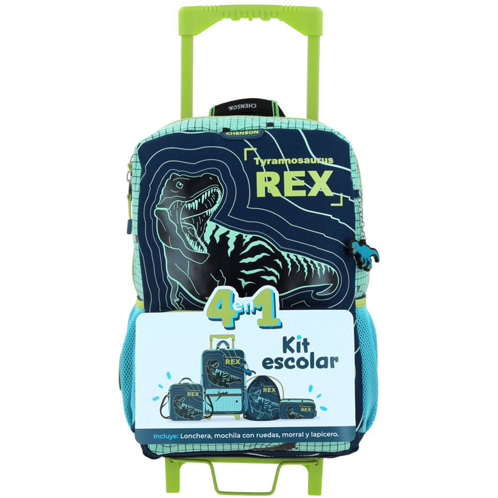 Kit Mochila + Lapicera + Bolsa + Lonchera Chenson Verde | Lumen