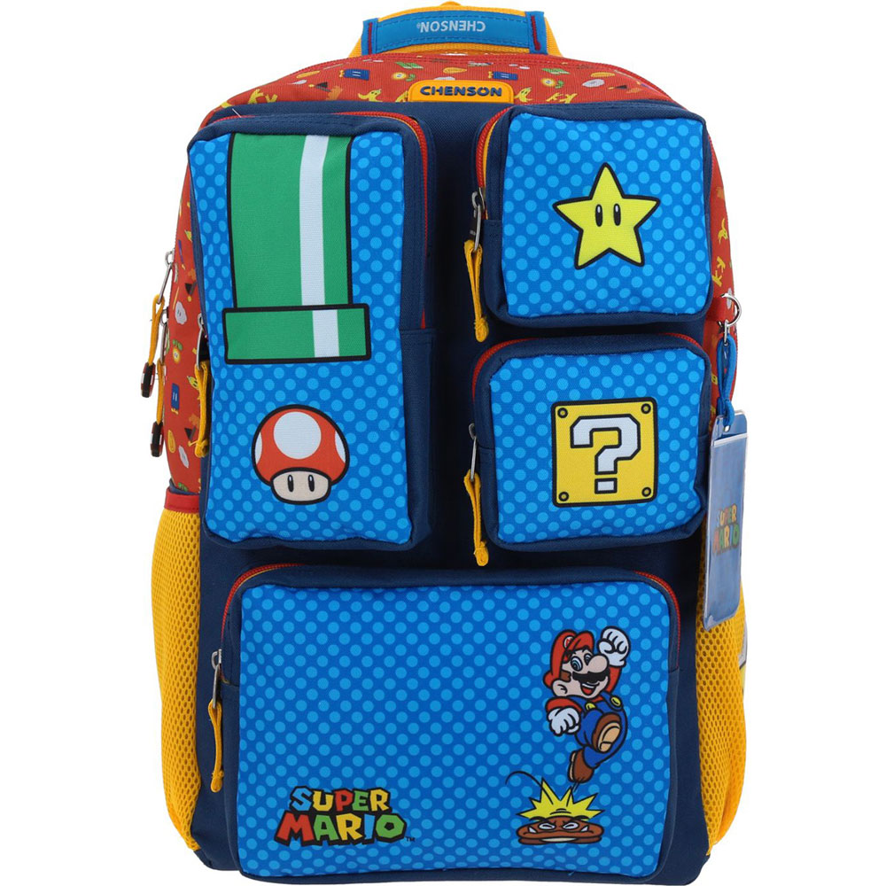 Mochila de Super Mario Bros color azul | Papelería Lumen