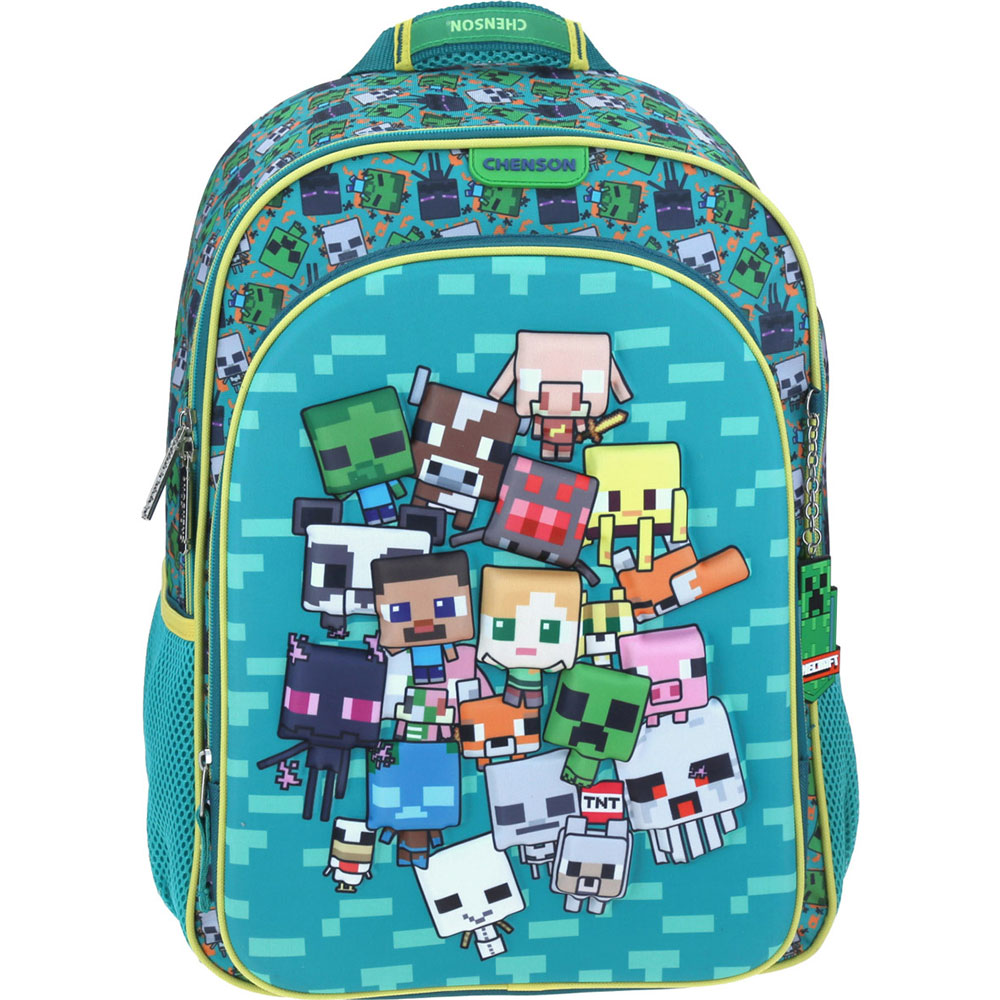 Mochila escolar Chenson MC65589-G Minecraft verde | Lumen