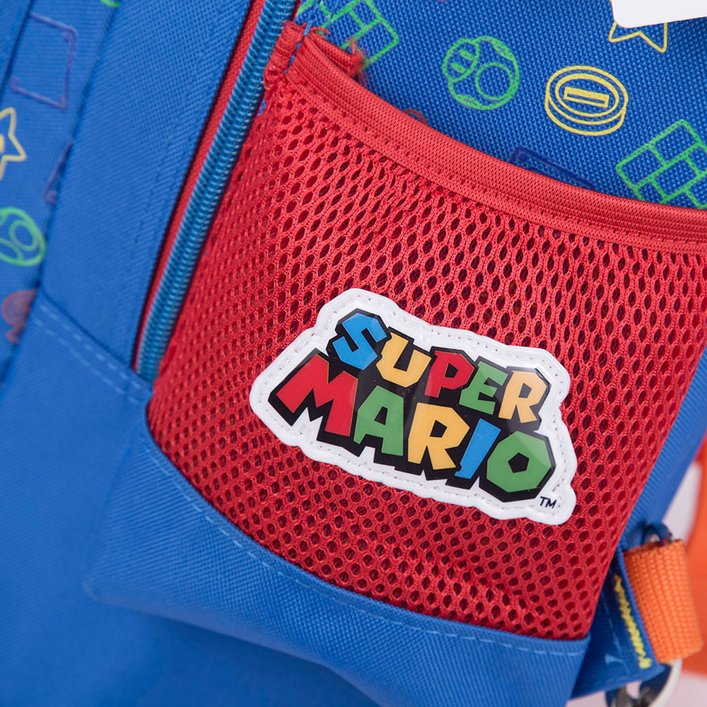 Mochila escolar con ruedas Chenson Mario Bros azul | Lumen