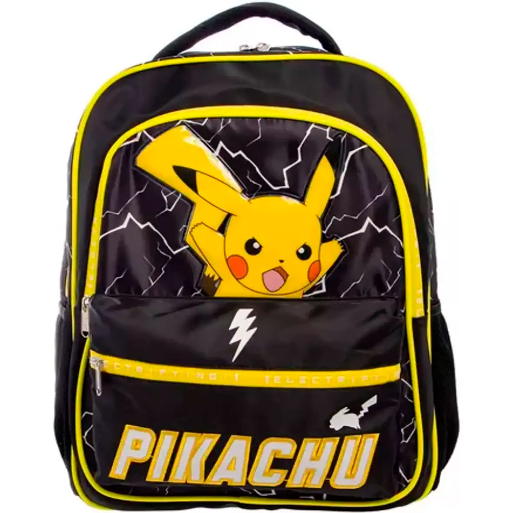 Mochila Escolar Pokemon Ruz Negro/Amarillo | Lumen