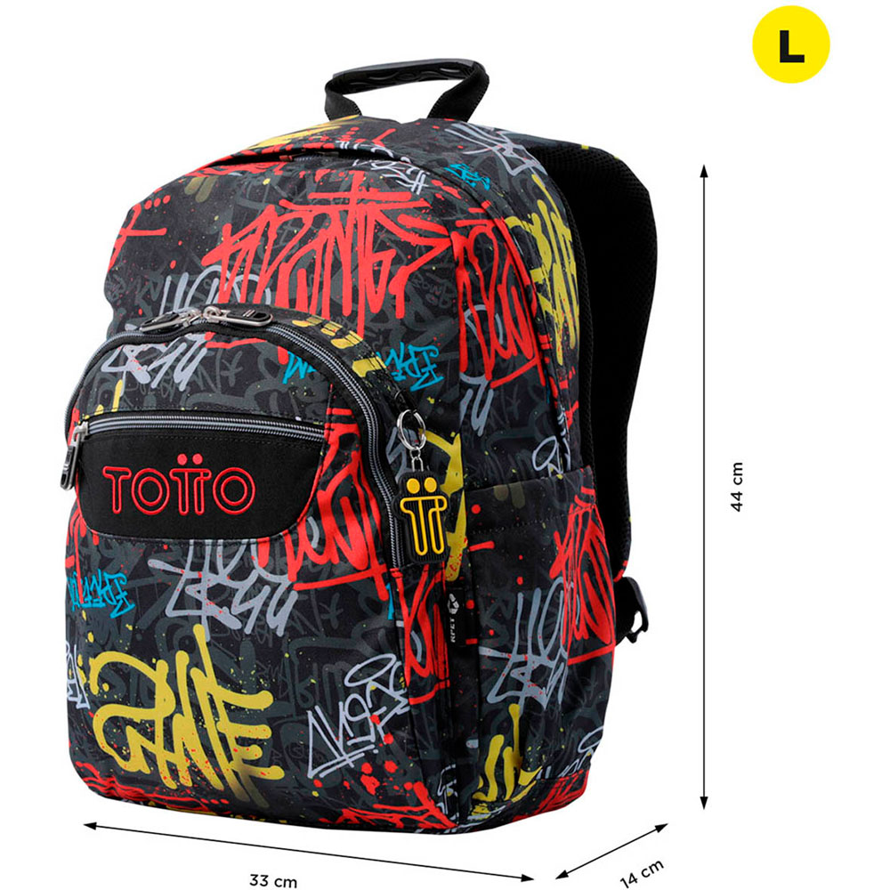 Mochila escolar Totto Acuarela 6Cs Bp multicolor