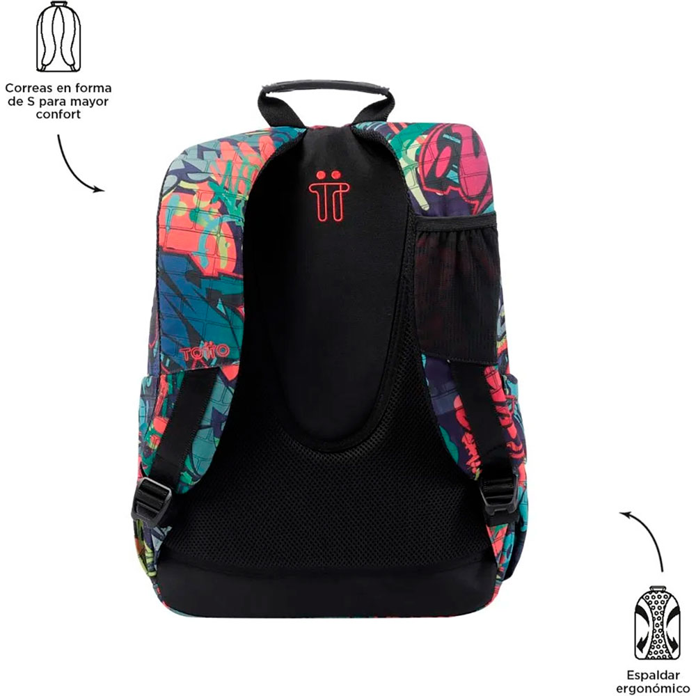 Mochila escolar Totto Acuarela 6JO multicolor