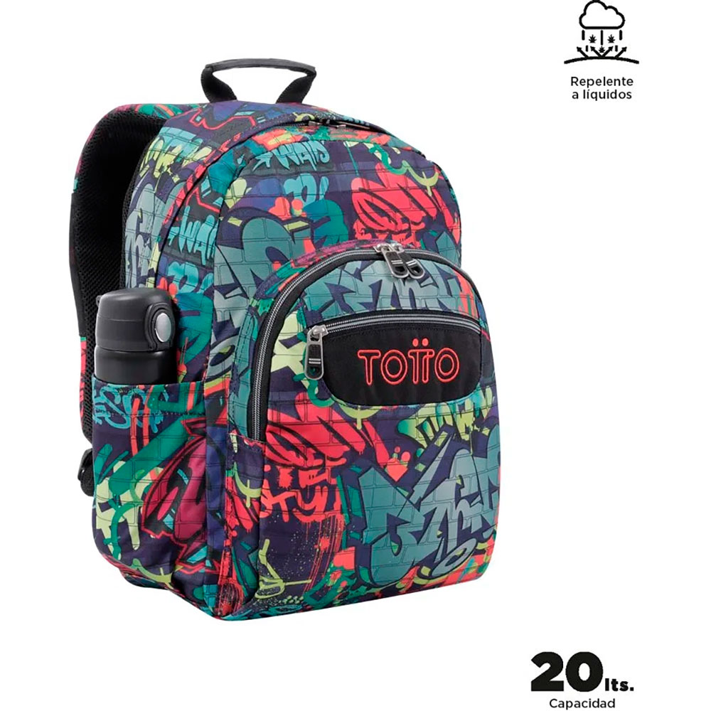 Mochila escolar Totto Acuarela 6JO multicolor