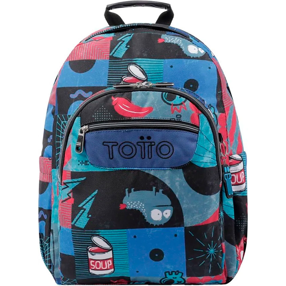 Mochila escolar Totto Acuarela 6JP azul | Papelería Lumen