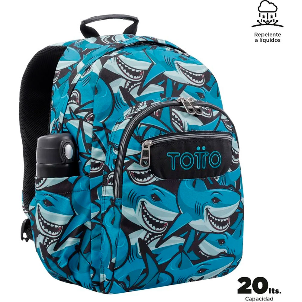 Mochila escolar Totto Acuarela 6JQ azul