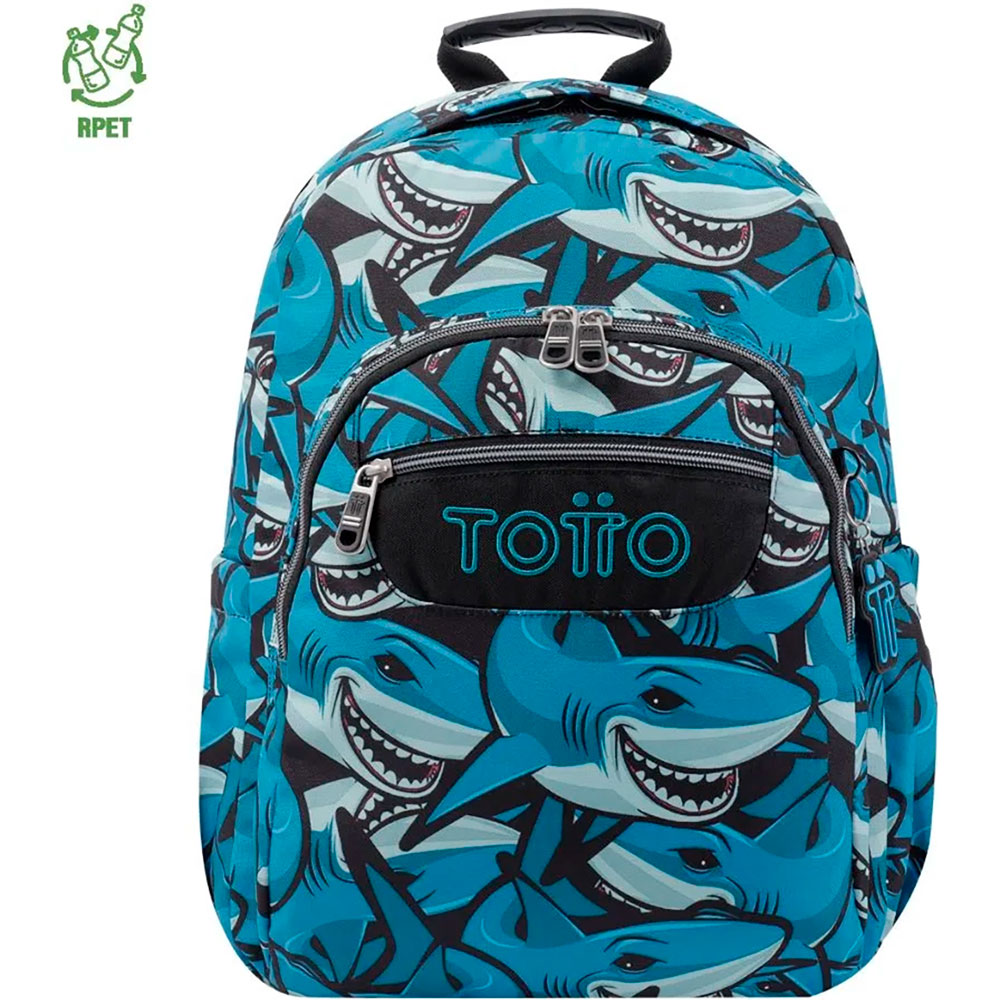 Mochila escolar Totto Acuarela 6JQ azul | Papelería Lumen
