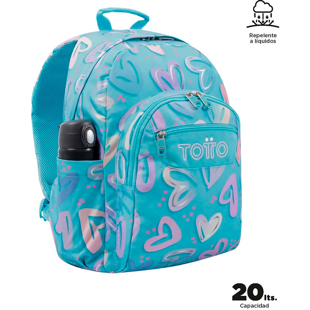 Mochila escolar Totto Acuarela 6JT azul