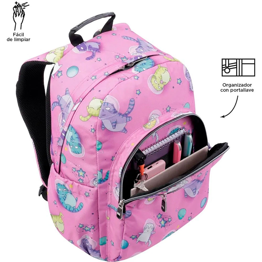 Mochila escolar Totto Acuarela 9I10 rosa