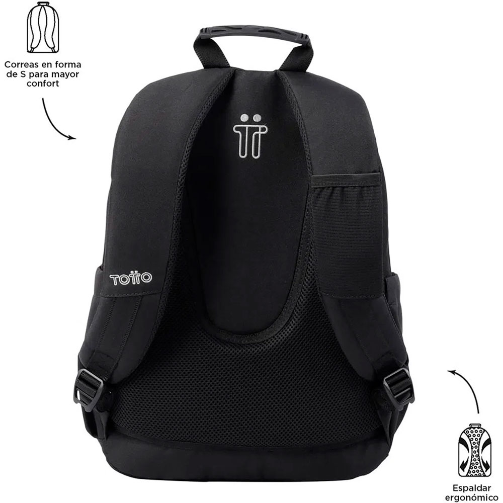Mochila escolar Totto Acuarela N02 negro