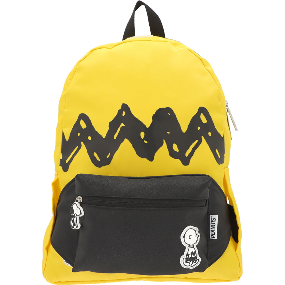 Mochila Escolar Yadatex de Charlie Brown Negra y Amarilla | Papelería Lumen