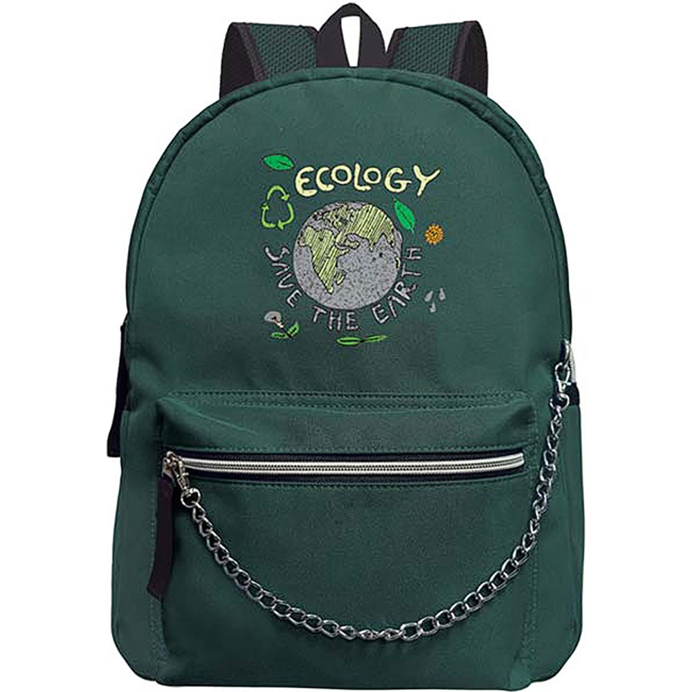 Mochila Juvenil Senfort Ecology con Cadena Verde | Papelería Lumen