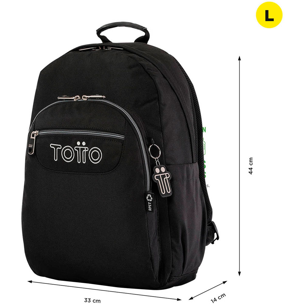 Mochila juvenil Totto Acuarela N01 Bp negro