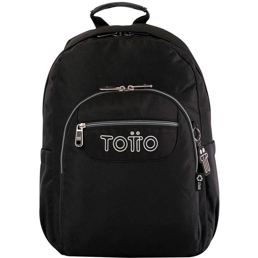 Mochila Totto Acuarela Negra Reciclada para Laptop 14 | Papelería Lumen