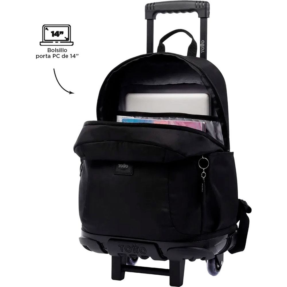 Mochila juvenil Totto Trik N01 con ruedas negro